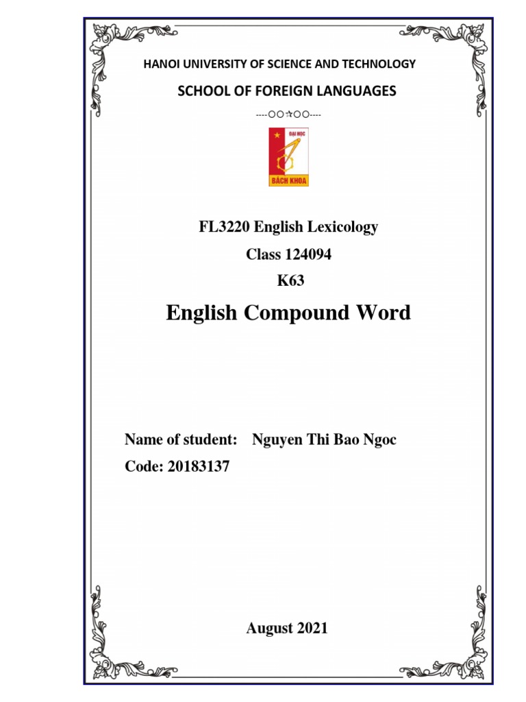 An Analysis of English Compound Words: Definitions, Classifications ...