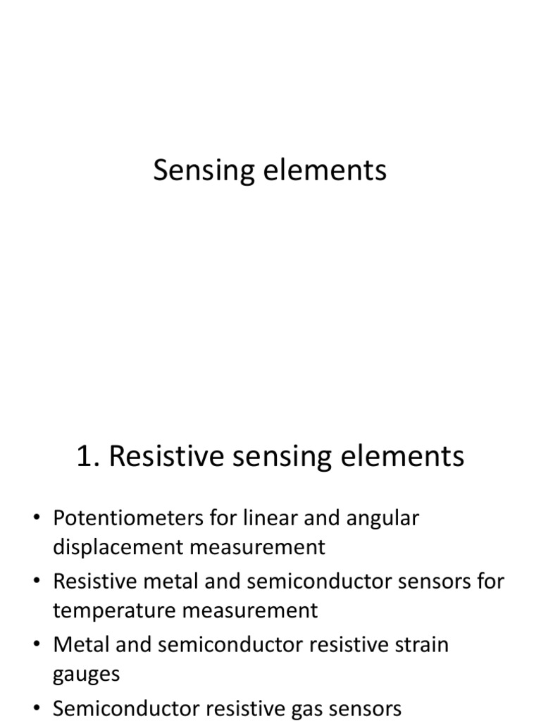 Overview of Sensing Elements | PDF | Sensor | Capacitor