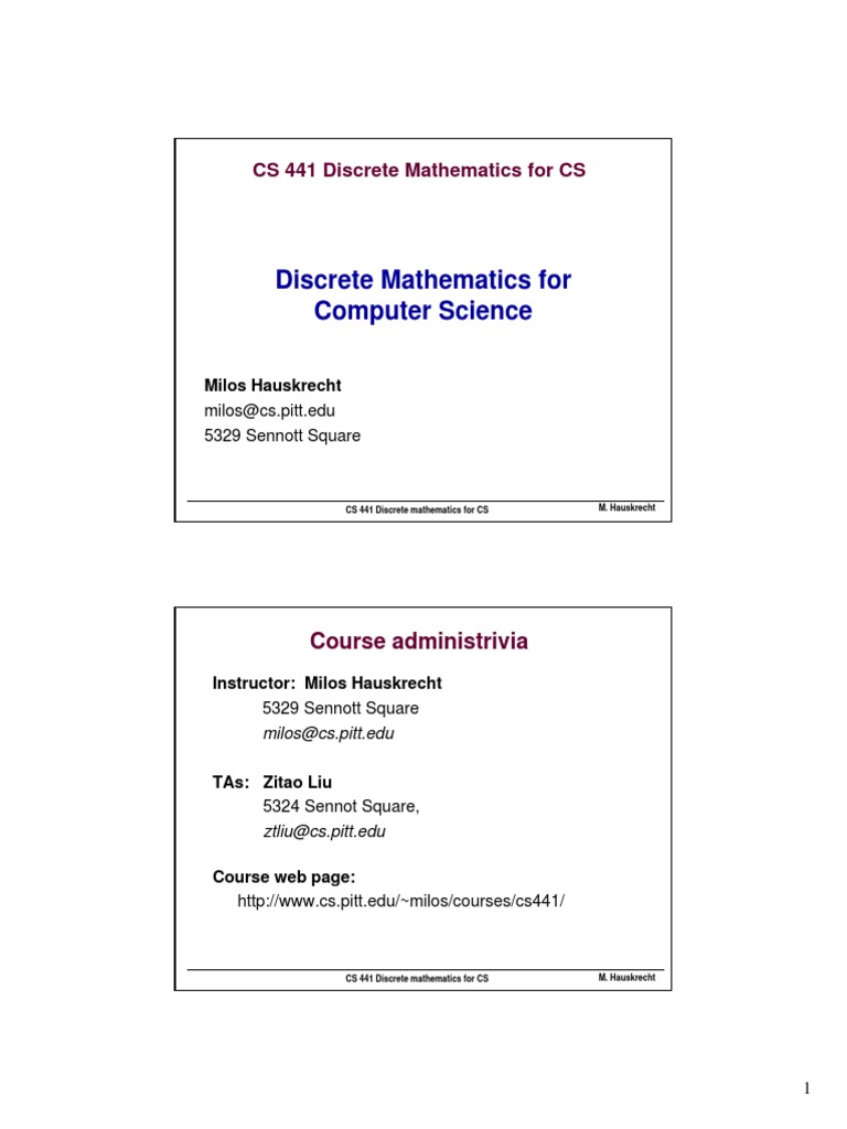 Discrete Mathematics For Computer Science | PDF | Discrete Mathematics | Mathematics
