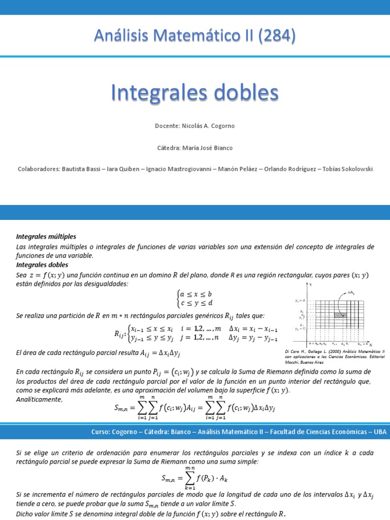 Integrales Dobles en Análisis Matemático II | PDF | Integral | Análisis ...