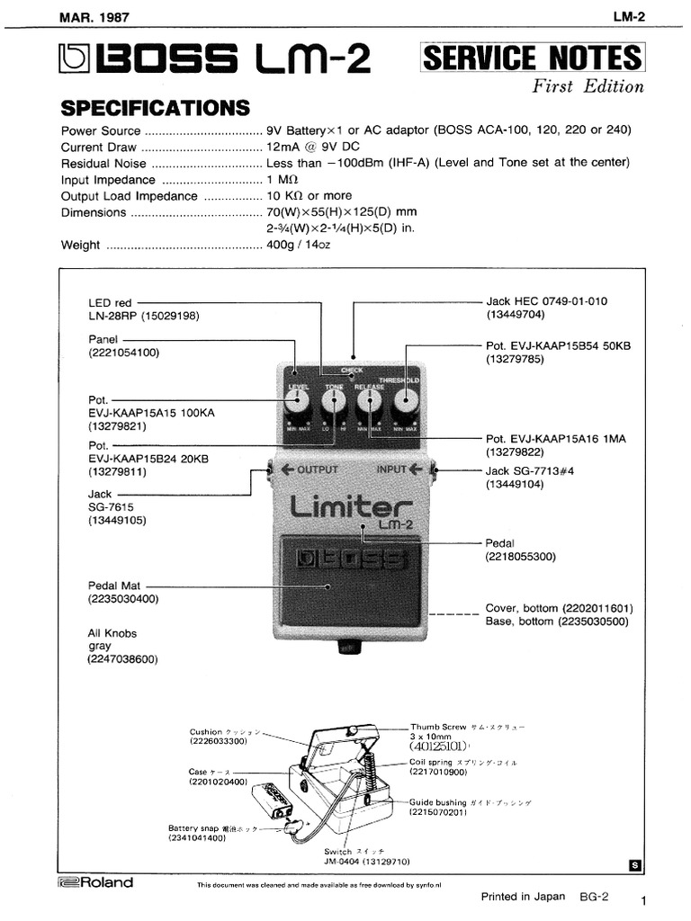 Boss+Lm 2+Service+Notes | PDF