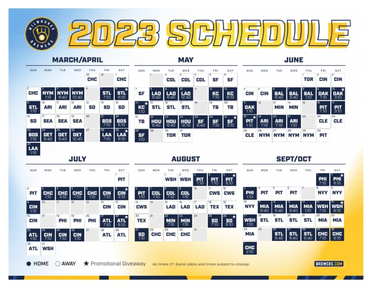 22.08.24 2023 Milwaukee Brewers Schedule | PDF