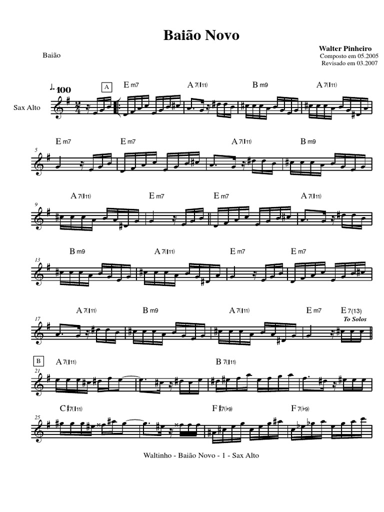 Bai o Novo Alto Sax | PDF
