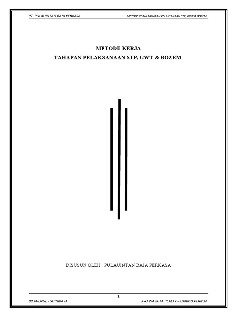 Metode Kerja Tahapan Pelaksanaan STP, GWT & Bozem | PDF