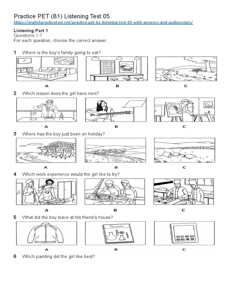 Practice PET Listening Test 05 | PDF | Blog