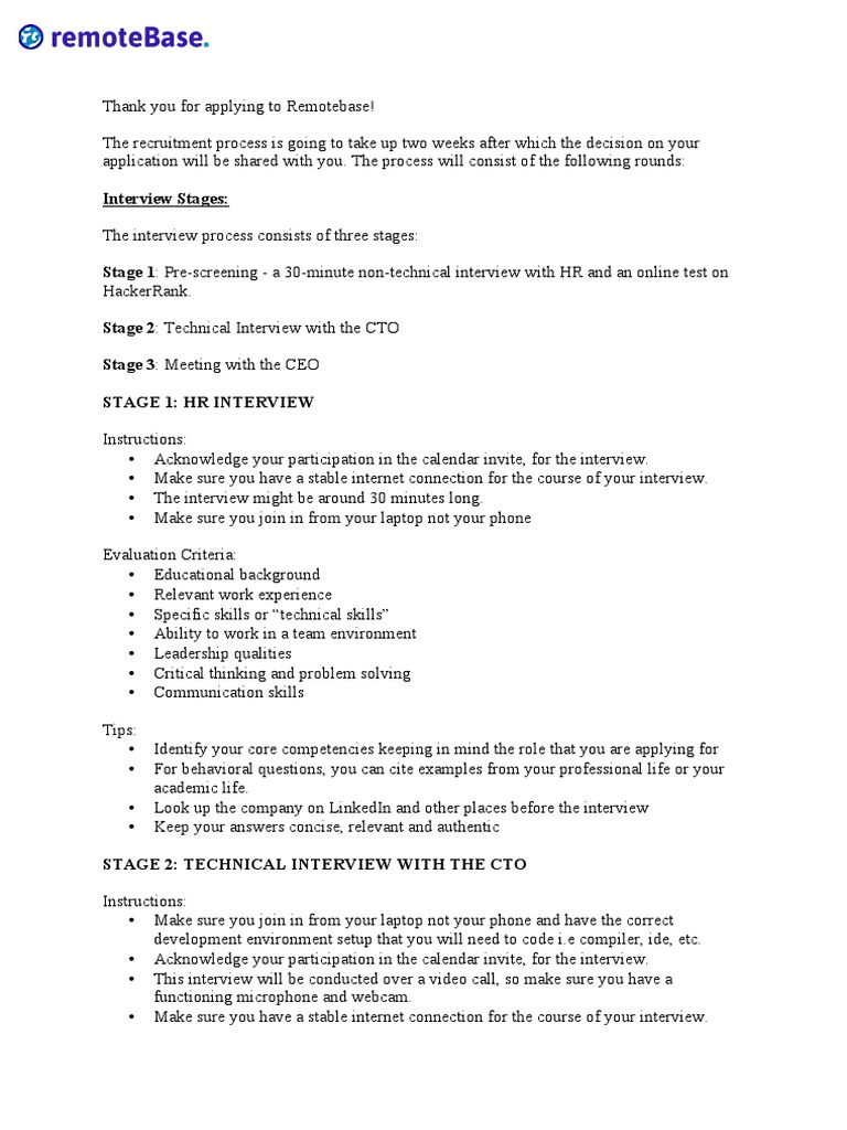 Interview Process PDF | Download Free PDF | Computer Programming | Design