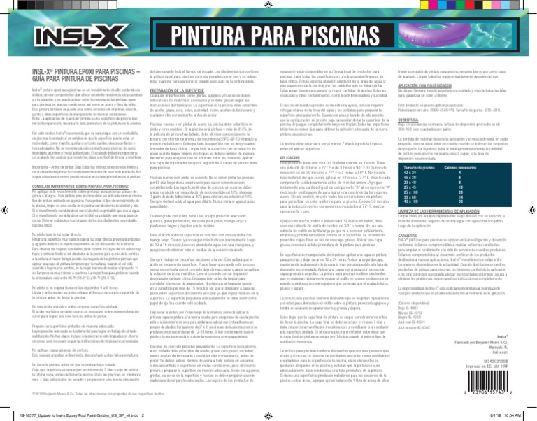 Insl-X Epoxy Pool Paint Guides - US - SP | PDF | Pinturas | Hormigón