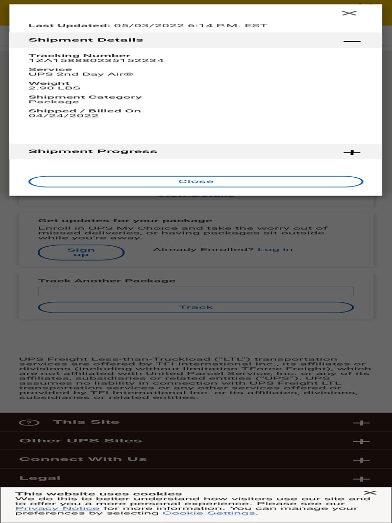UPS Package Tracking Details | PDF