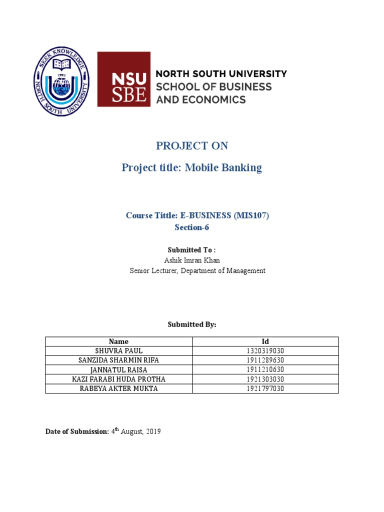 MIS 107 Final Report | PDF | Banks | Automated Teller Machine
