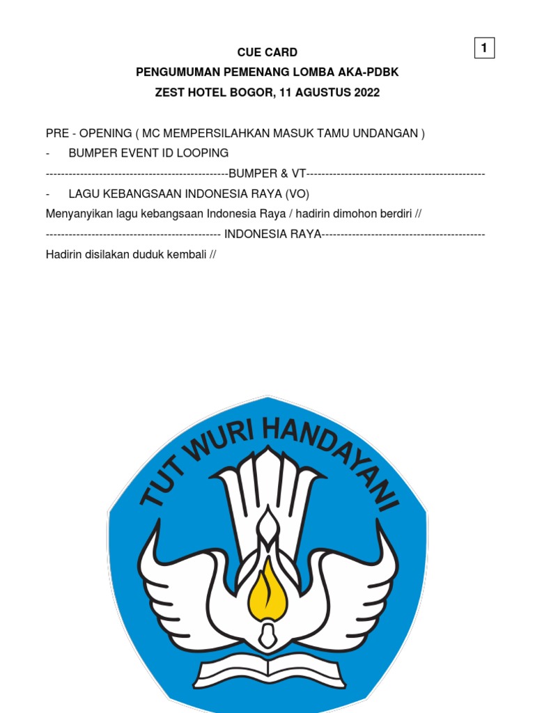 Cue Card Aka PDBK Hari Kemerdekaan 2022 | PDF | Bisnis