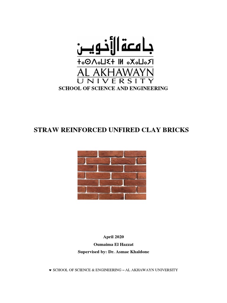 Straw Reinforced Unfired Clay Bricks | PDF | Stress (Mechanics ...