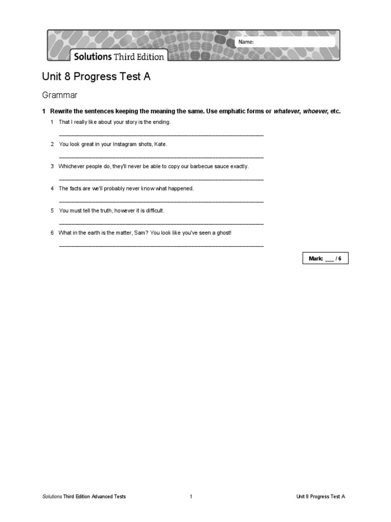 Unit 8 Progress Test A: Grammar | PDF | Leonardo Da Vinci