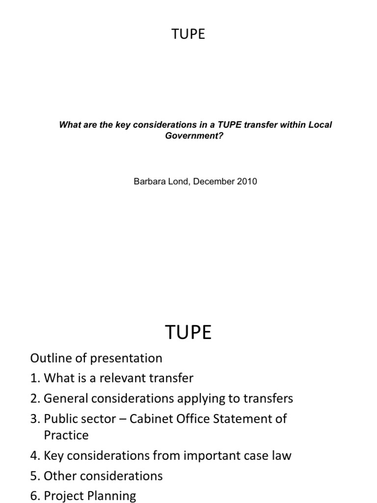 Tupe Presentation Croydon2 | PDF | Contractual Term | Employment