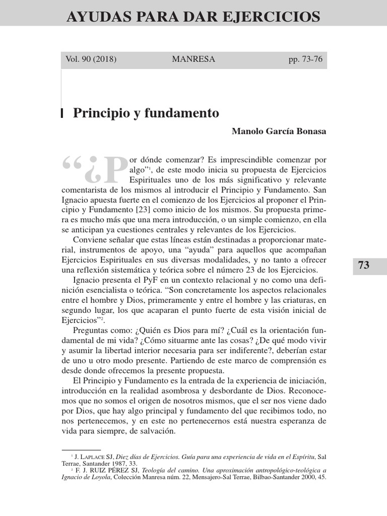 Principio y Fundamento-1 | PDF | Dios | Amor
