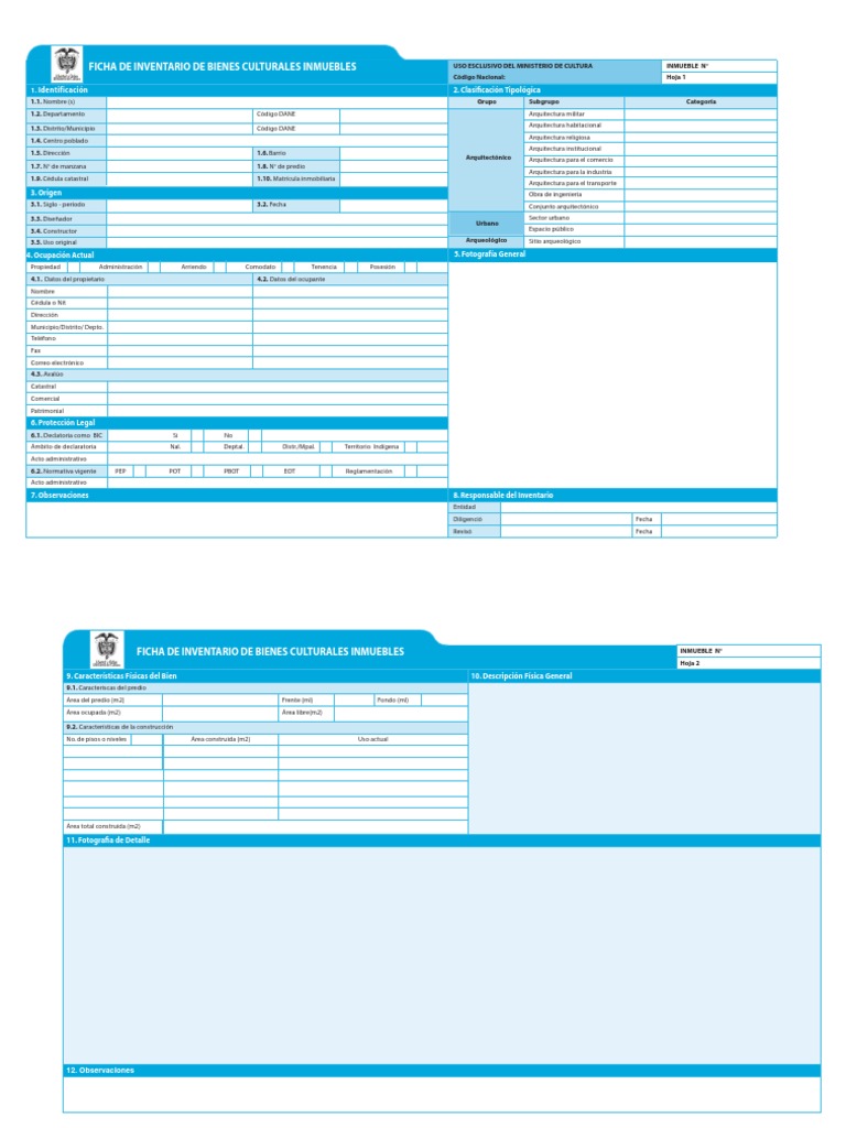 Ficha Inventario BIC - Ministerio | PDF