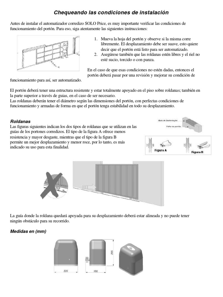 Instalación de Portón Corredizo Automático | PDF | Tornillo | Engranaje