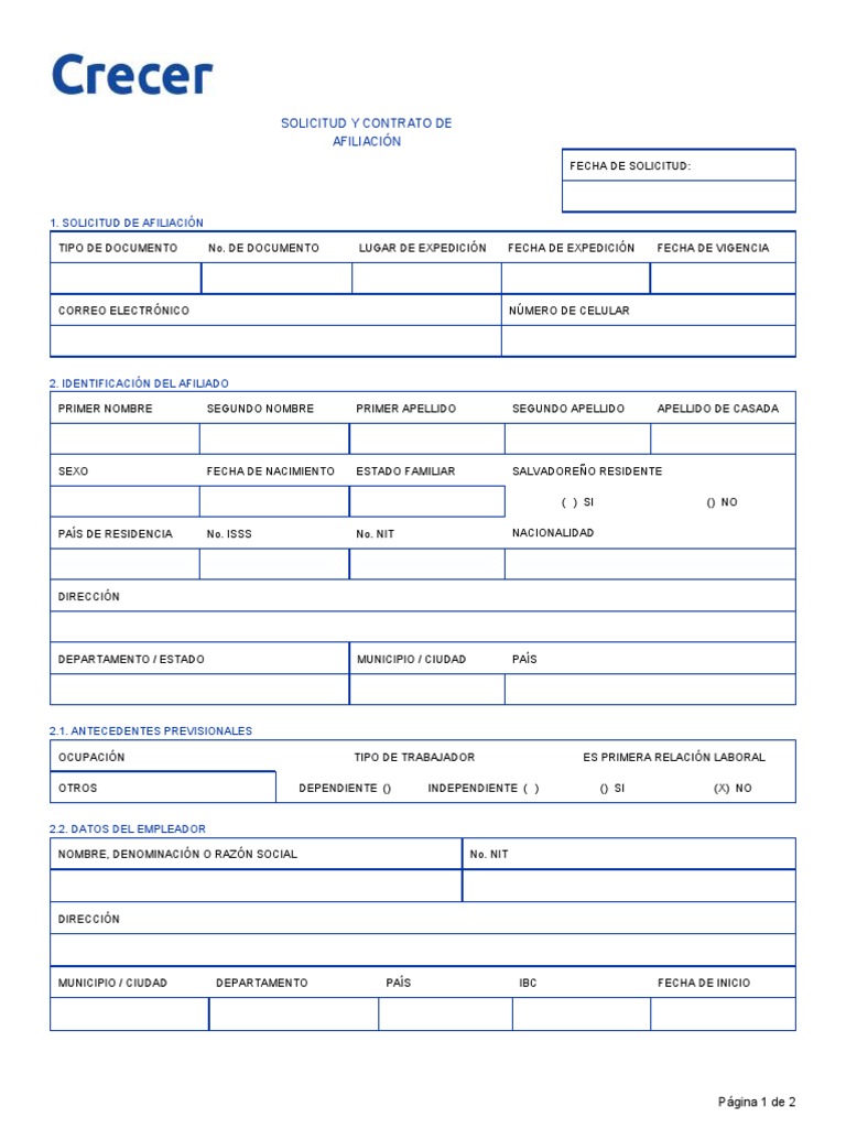Contrato Afilicion AFP CRECER | PDF | Pensión | Economias