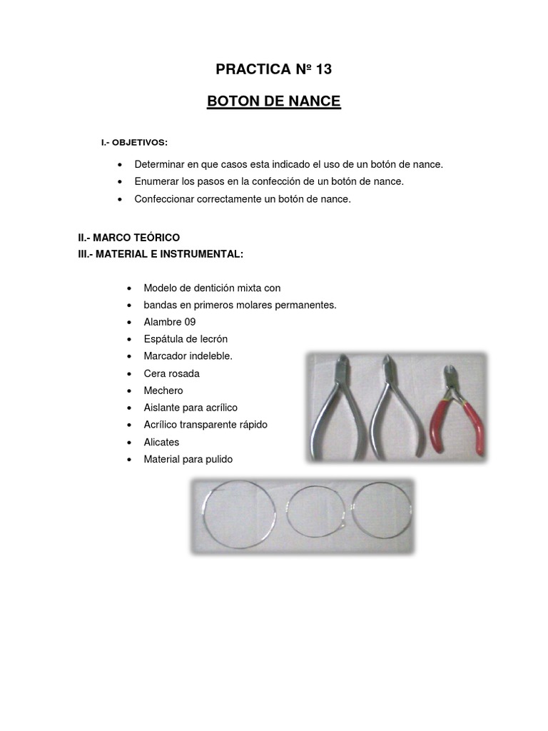 Uso y confección del botón de Nance | PDF | Materiales