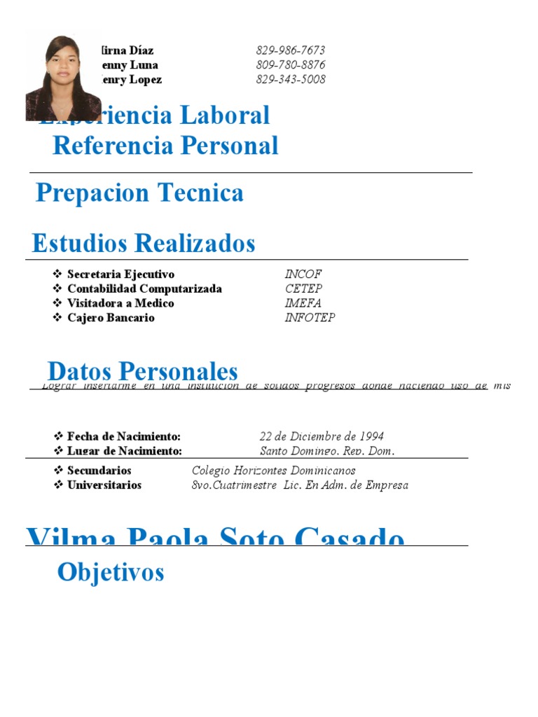 Curriculum Vilma Paola | PDF