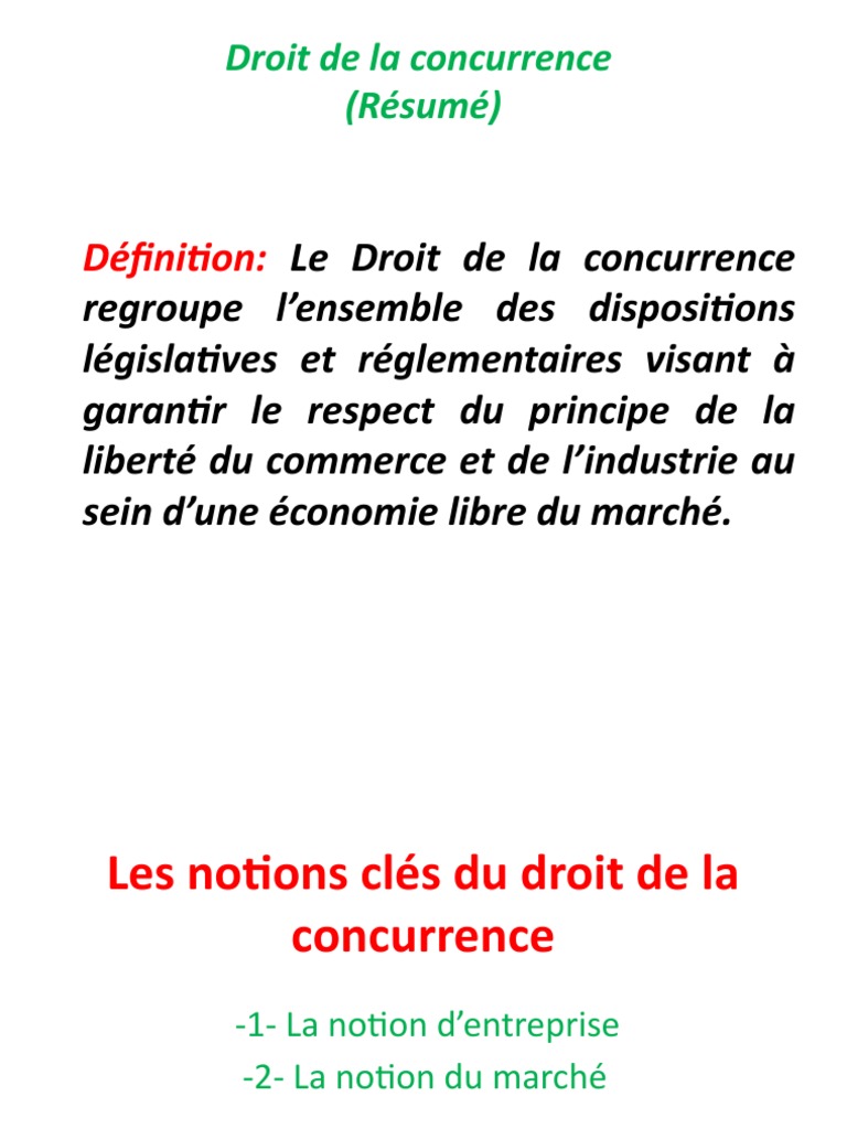 Résumé Droit de La Concurrence | PDF | Offre et demande | Business