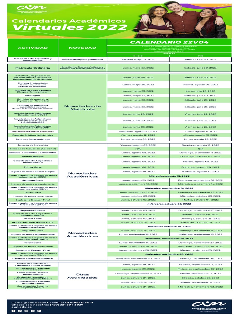 Calendario Virtual 22V04 (1) 0 | PDF