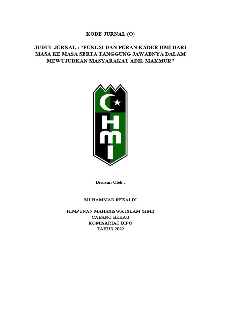 Jurnal Calon Peserta LK2 HMI Cabang Kalianda | PDF