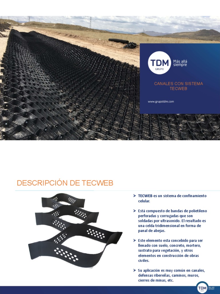 Presentación Geoceldas Canales | PDF | Hormigón | Materiales