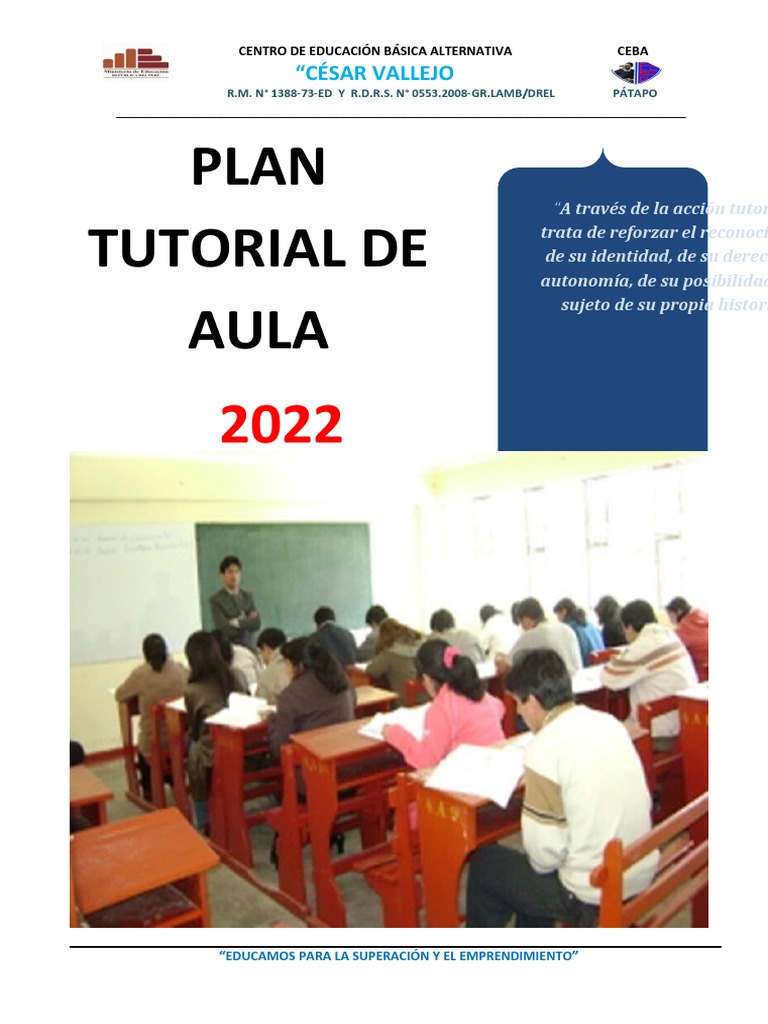 Plan Tutorial de Aula 2022 | PDF | Iniciativa empresarial | Educación primaria