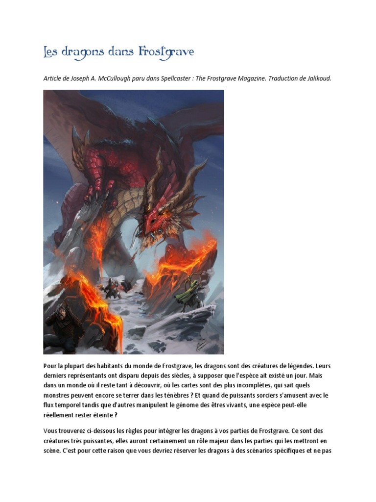 Intégrer les Dragons dans Frostgrave | PDF | Dragon | Dé