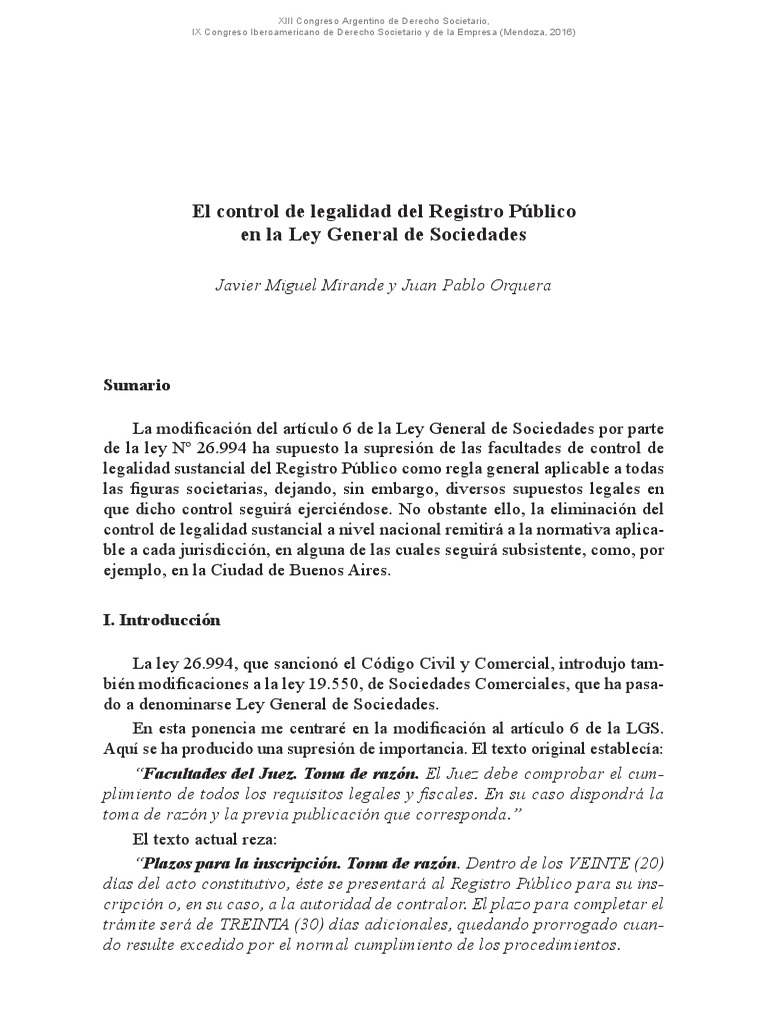 Control de Legalidad | PDF | Buenos Aires | Derecho Corporativo
