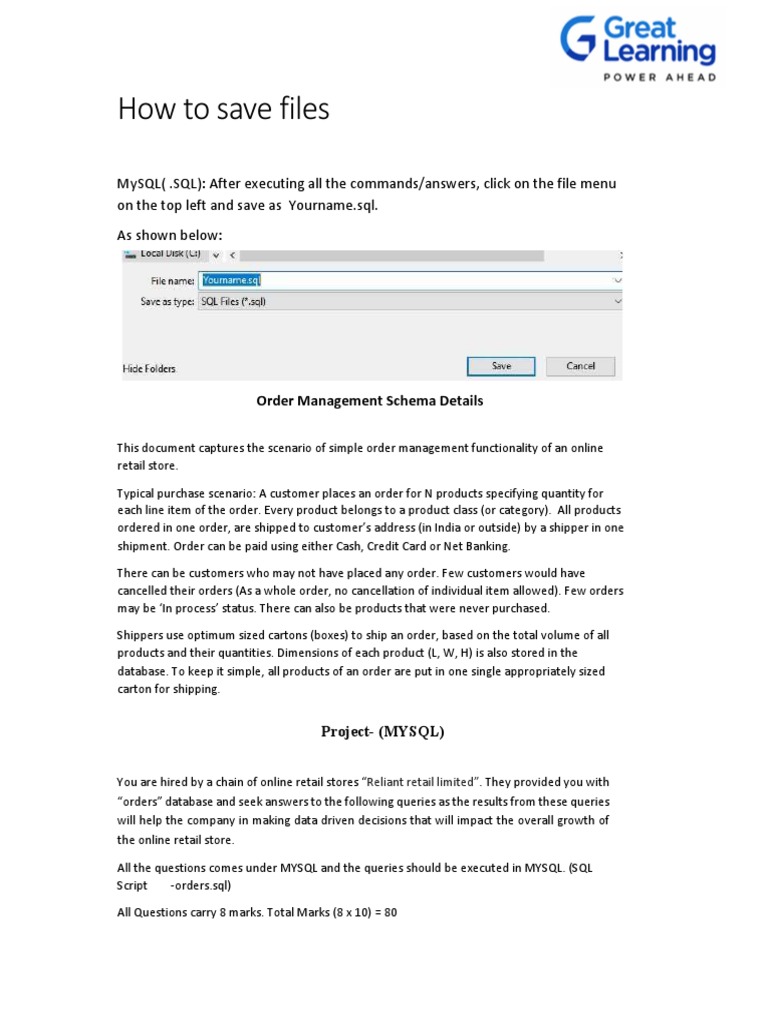 Project Instructions 2 | PDF | Databases | Inventory