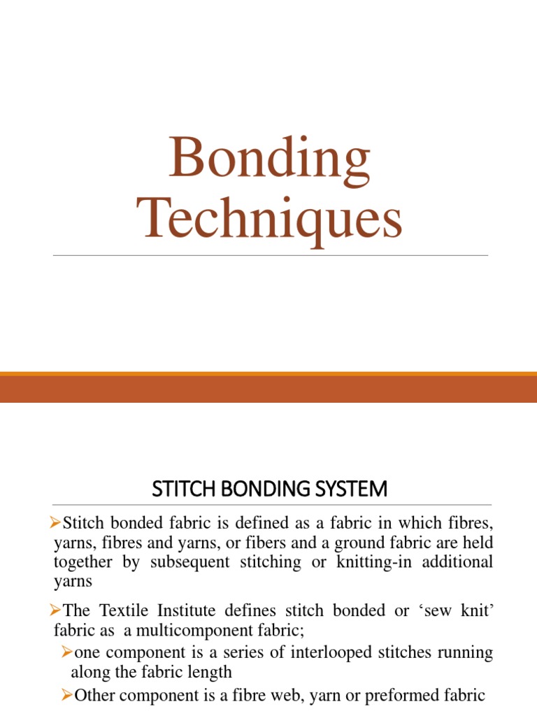 Stitch Bonding Techniques for Nonwoven Fabrics | PDF | Textiles | Knitting