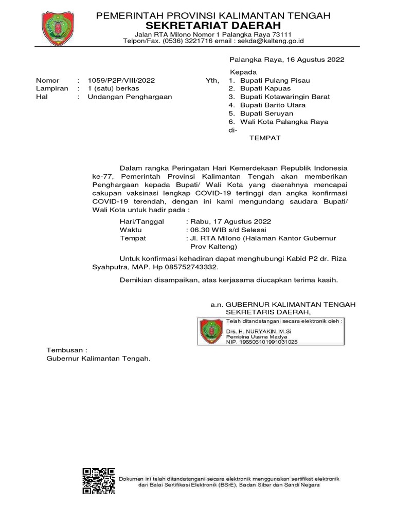 Undangan Penerimaan Penghargaan - Sign | PDF