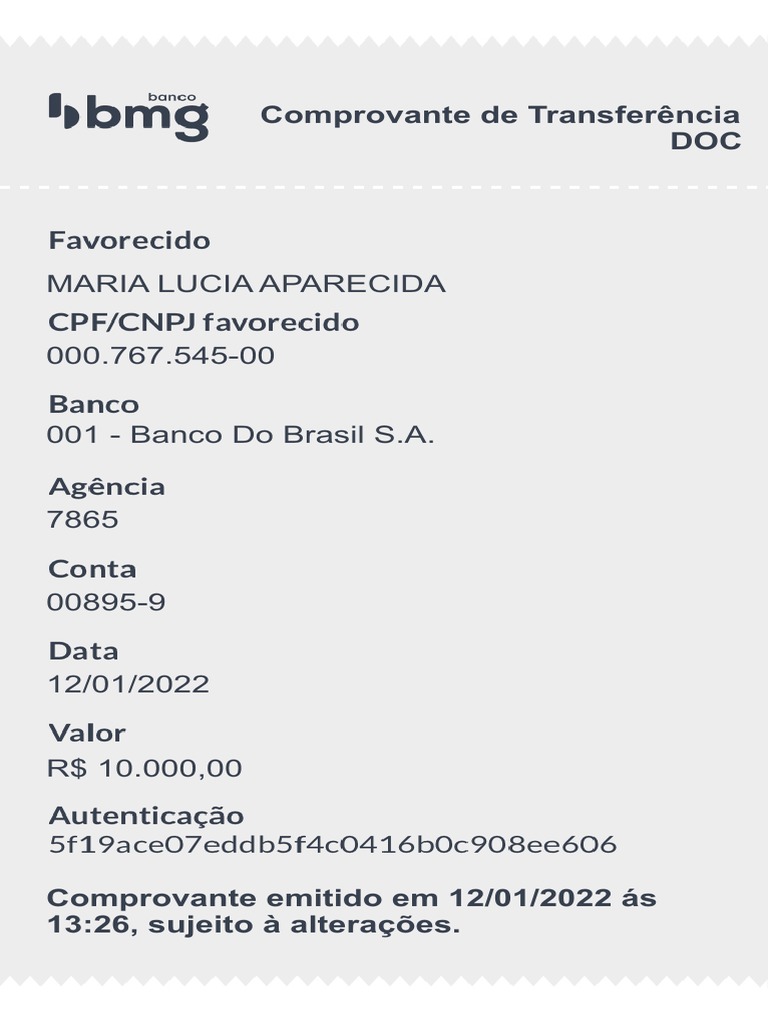 Comprovante BMG | PDF