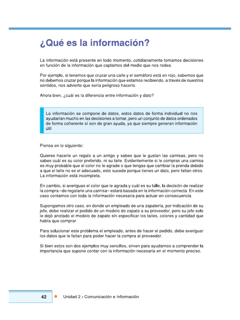 TP05 - TIC - Pag 42 A 48 - Que Es La Informacion | PDF