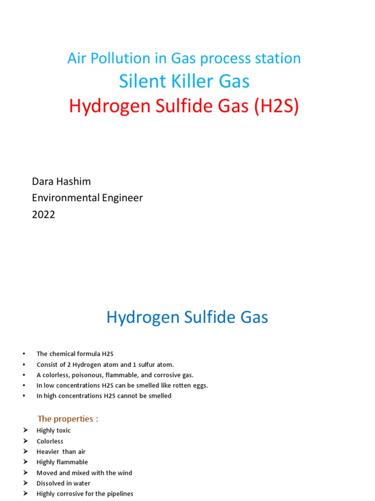 Silent Killer Gas: Hydrogen Sulfide Gas (H2S) | PDF | Sulfur Dioxide ...