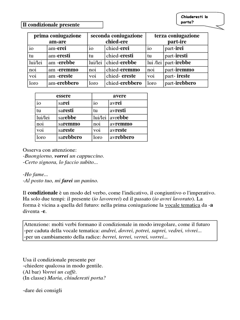 Condizionale Presente | PDF