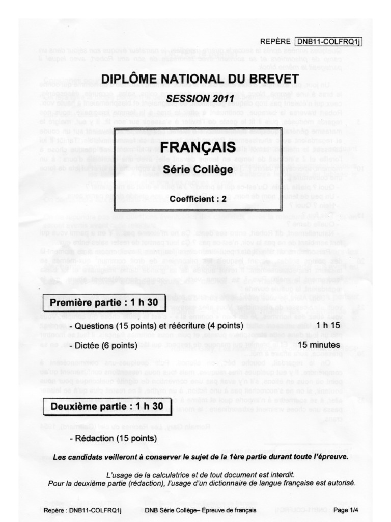 Brevet Francais | PDF | Arts du langage et discipline
