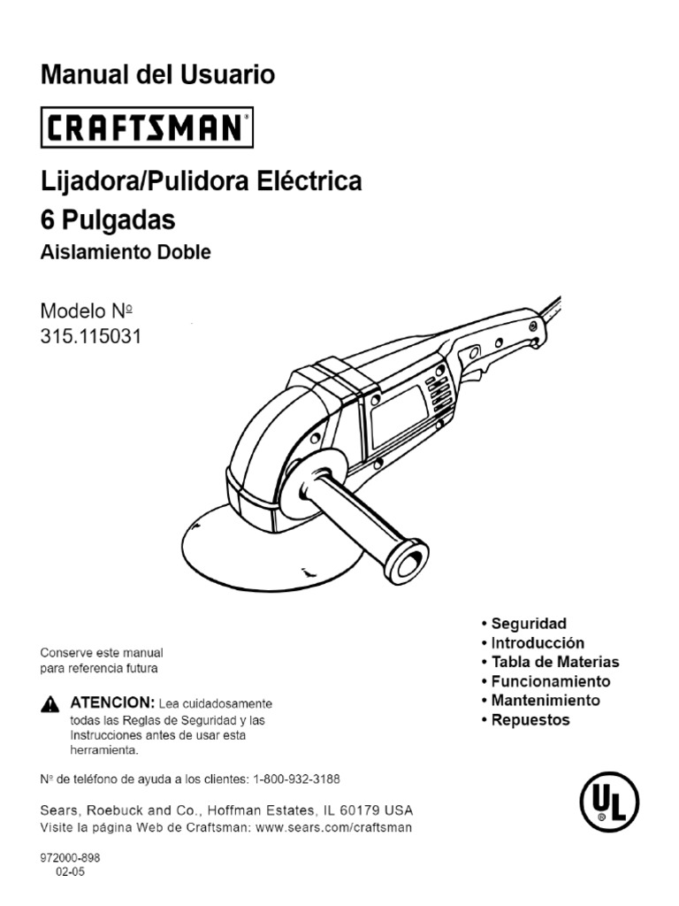 Manual Del Usuario Lijadora - Pulidora Eléctrica 6 - Manualzz | PDF
