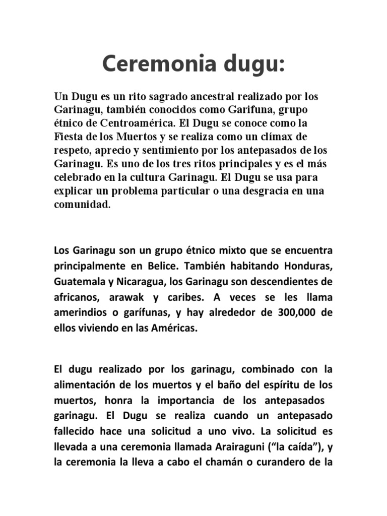 Ceremonia Dugu | PDF