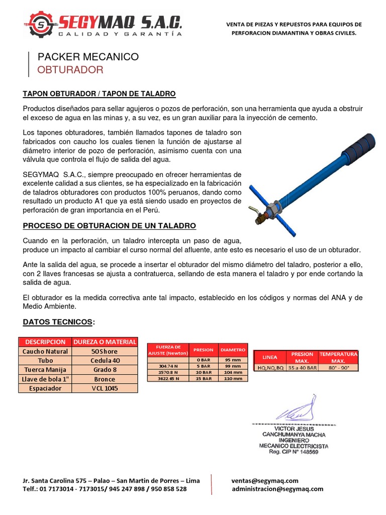 Packer Mecanico | PDF | Perforación | Perforar