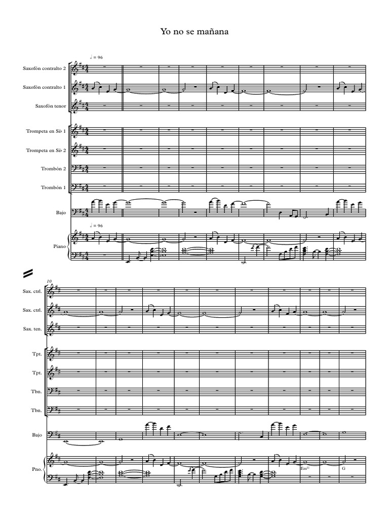 Yo No Se Mañana - Partitura y Partes | PDF
