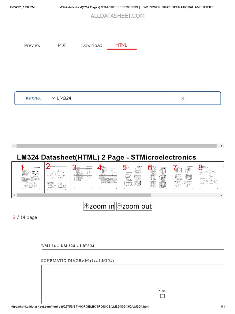 Lm324 Datasheet (2 - 14 Pages) Stmicroelectronics - Low Power Quad ...