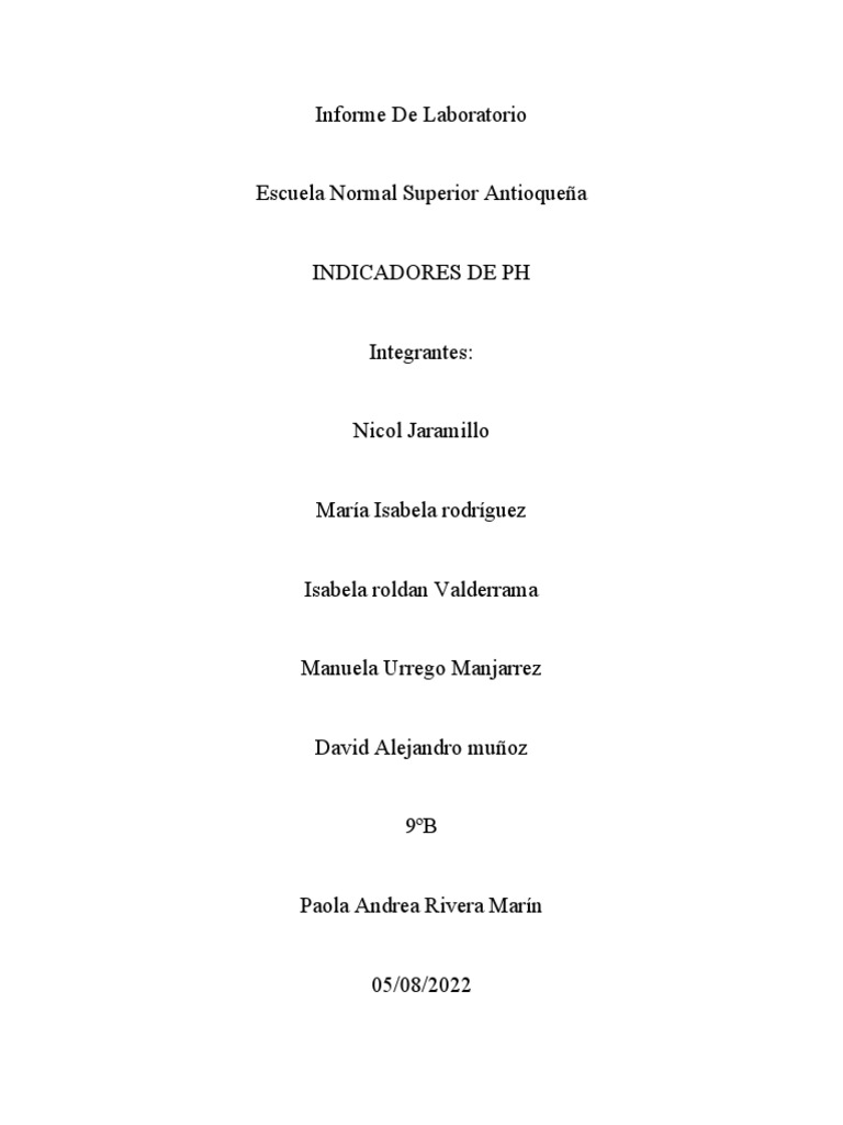 Info Laboratorio Nico Jara 2 (1) 3 | PDF | Ph | Agua