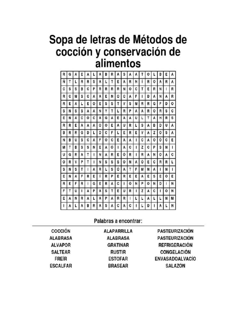 Sopa de Letras Conservación | PDF