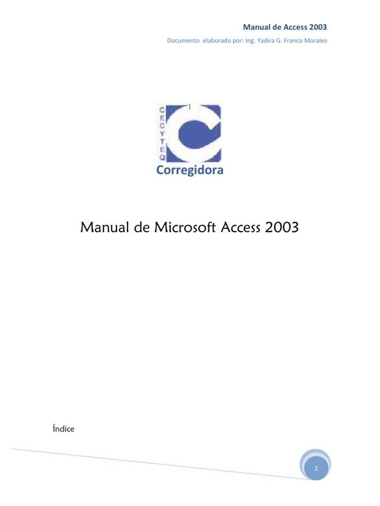 Manual de Microsoft Access 2003 | PDF | SQL | Tabla (base de datos)