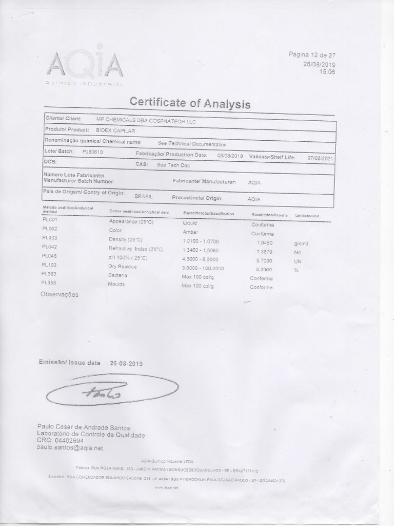 BioEx Capilar (Restauración) - CoA (AQiA) | PDF