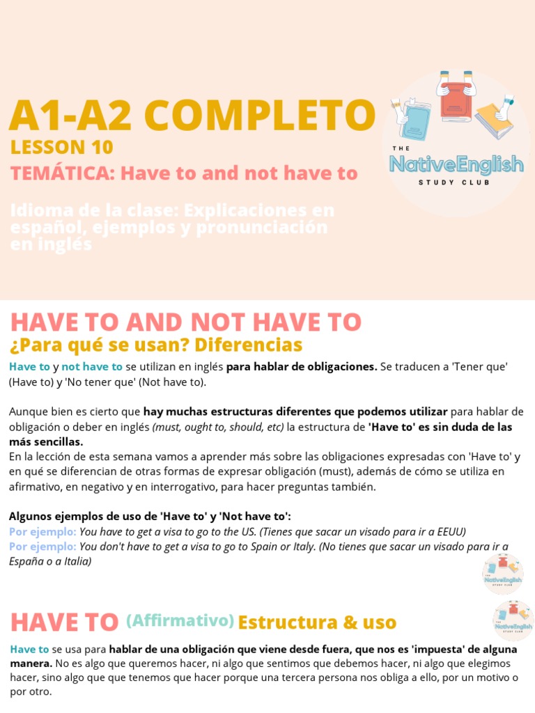 Uso de "Have to" en inglés | PDF | Verbo | Lingüística