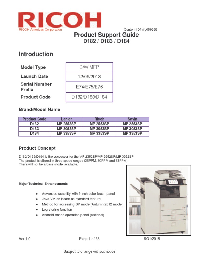 Product Support Guide: Model Type Launch Date Serial Number Prefix ...