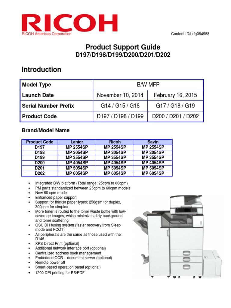 Ricoh MP 3054/4054/5054 Support Guide | PDF | Fax | Usb